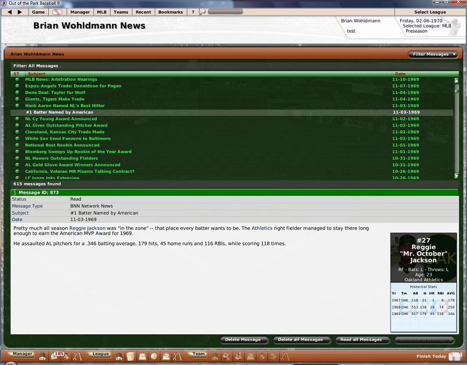 BZ 1417: Award History Bug - OOTP Developments Forums